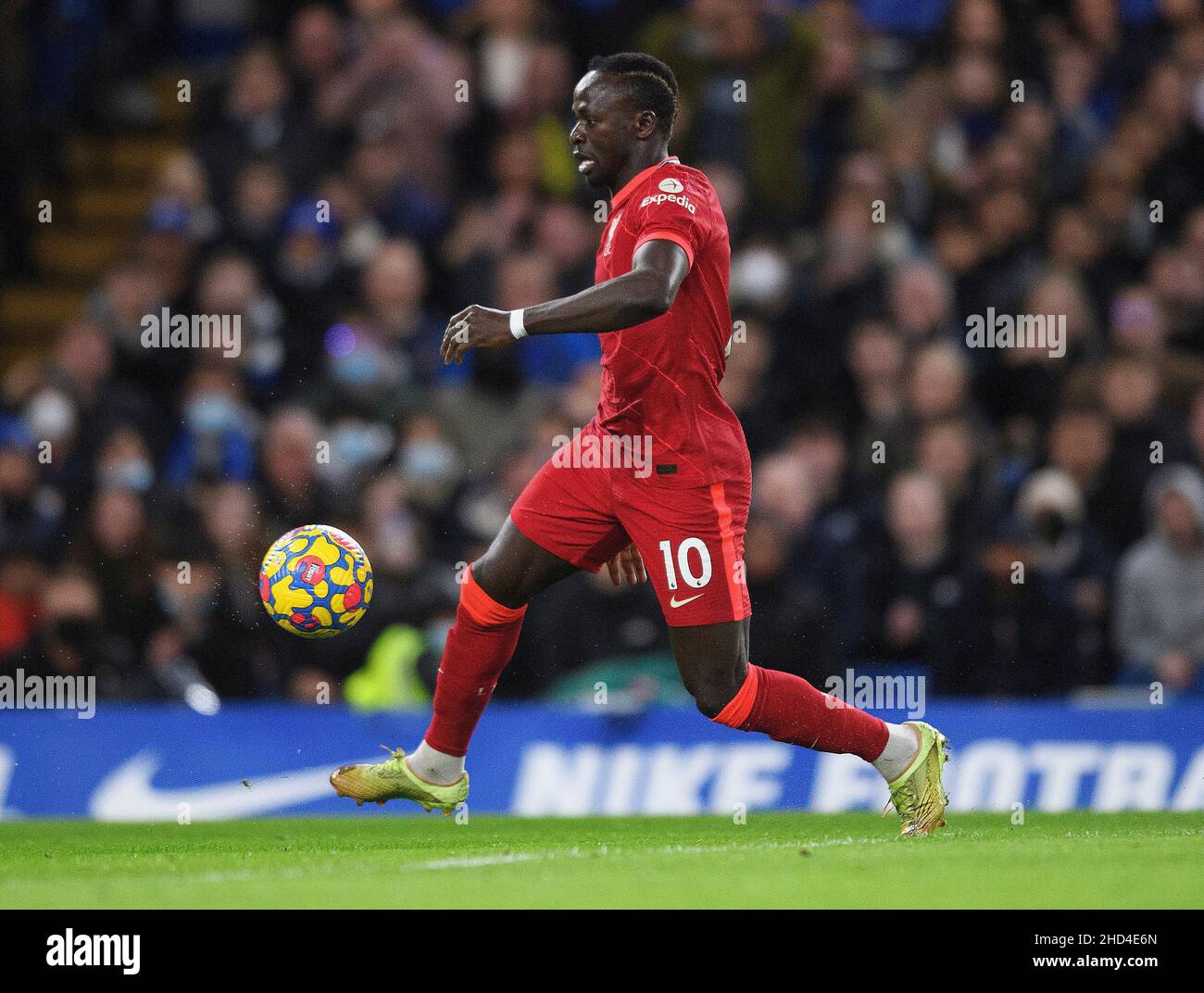 Sadio Mane during the Premier League match at Stamford Bridge, London ...