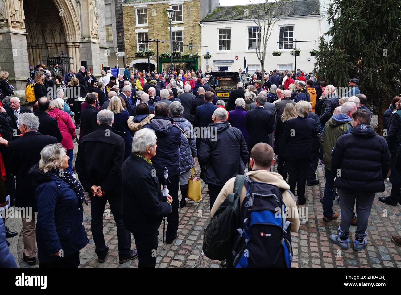 People leave following the funeral service of Cornish comedian Jethro ...
