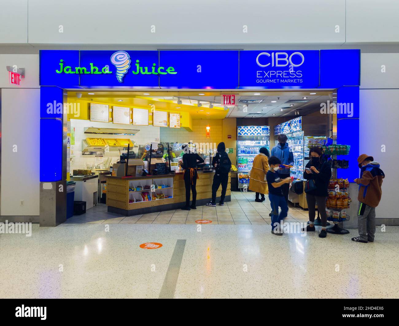 New York, USA - December 25, 2021: Horizontal View of Jamba Juice/CIBO ...