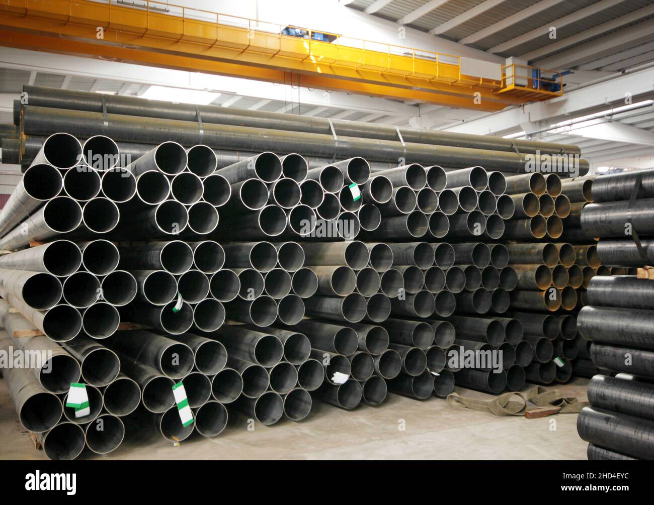steel pipes inside the factory Stock Photo - Alamy