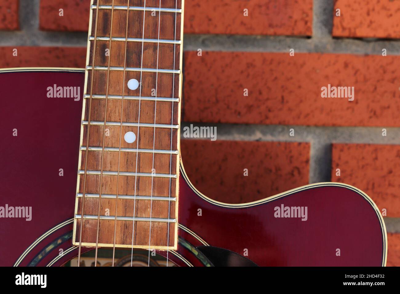 acoustic guitar close-up string instruments Stock Photo - Alamy