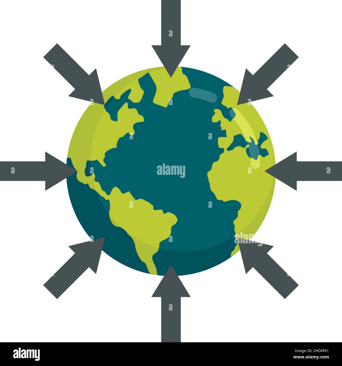 Earth gravity icon. Flat illustration of Earth gravity vector icon ...