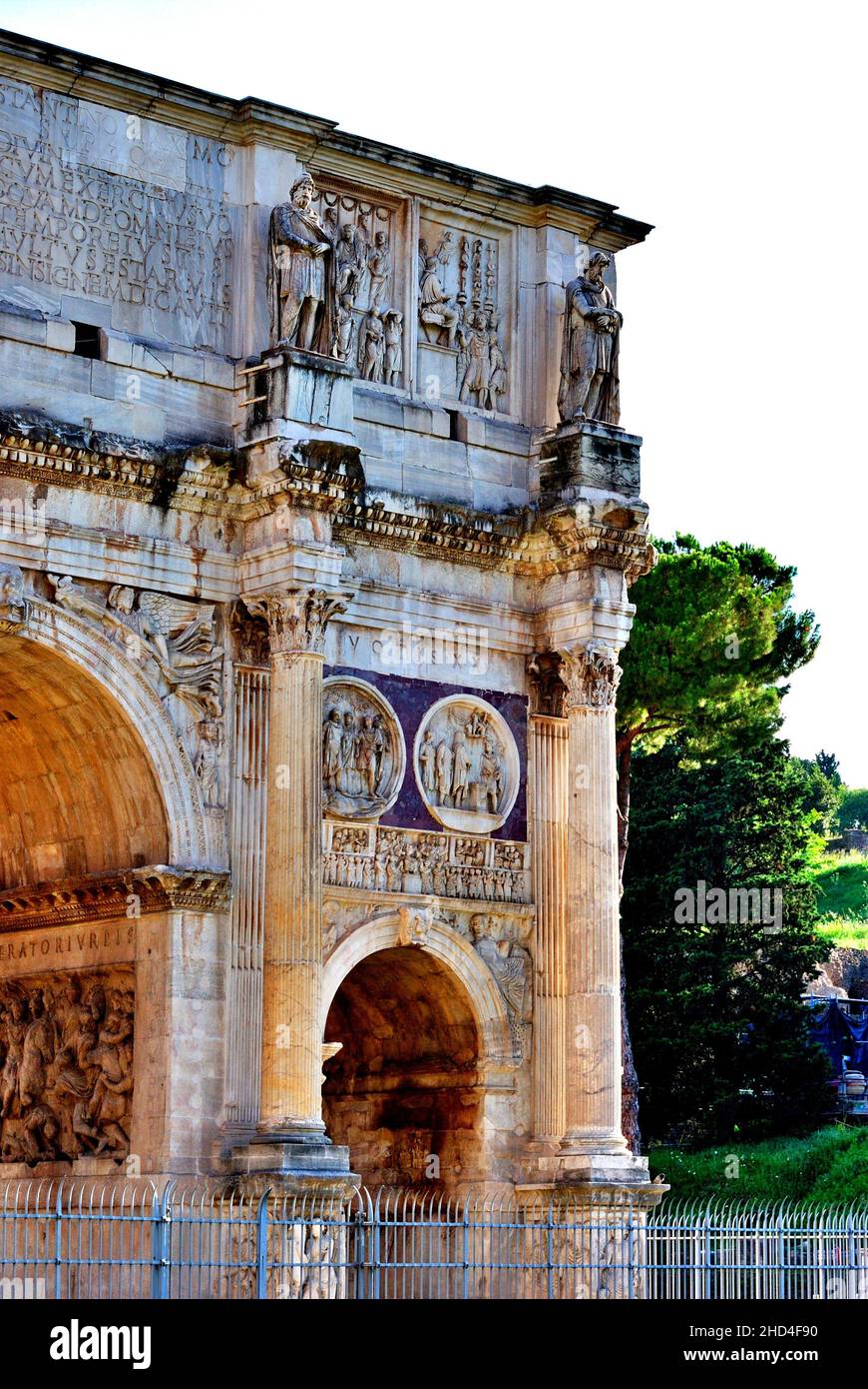 Vertical shot of an ancient building in the Arch of Constantine, Rome ...