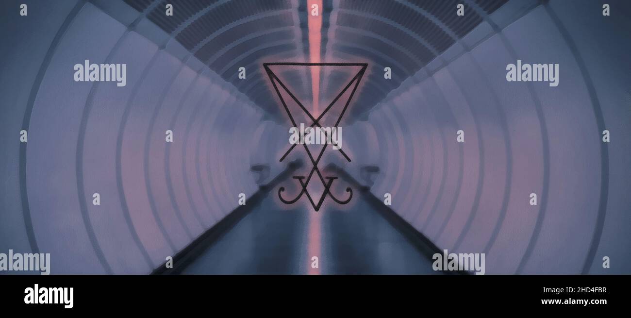 Magic symbol on futuristic background Stock Photo - Alamy