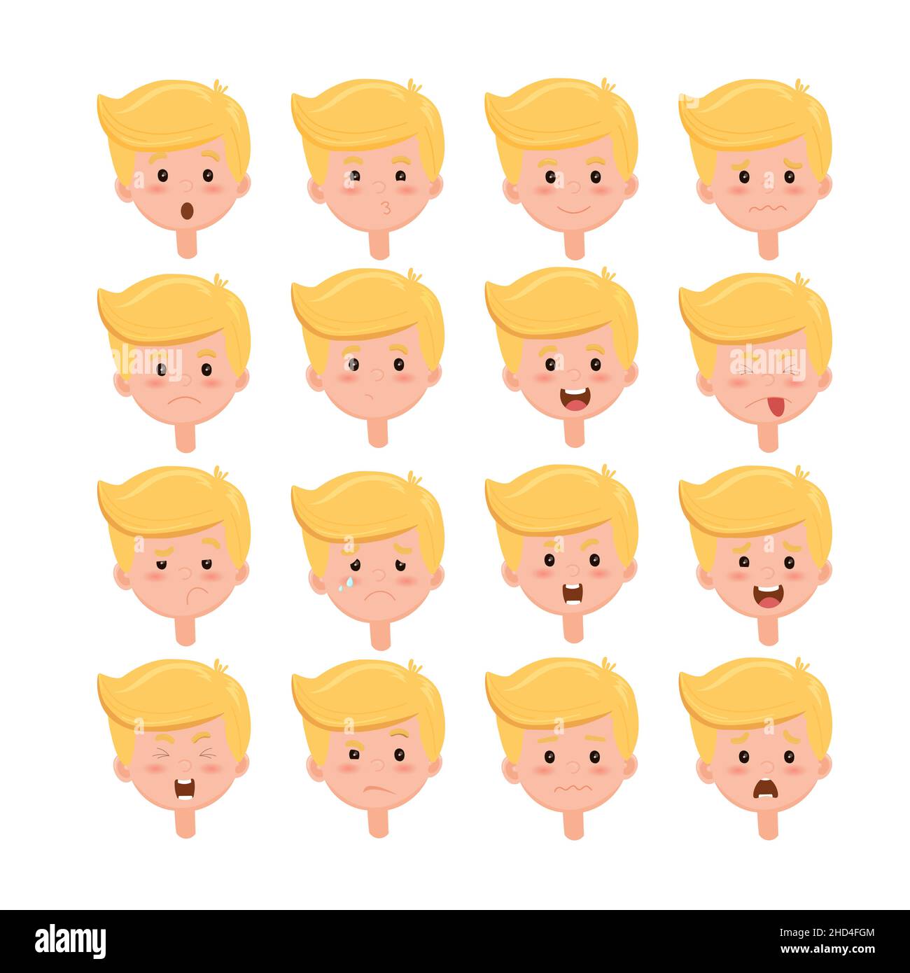 Set of different emotions of a boy Stock Vector Image & Art - Alamy