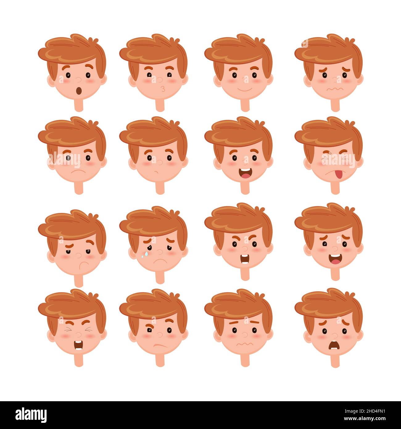 The emotions of a little red hair boy. Vector Stock Vector Image & Art ...