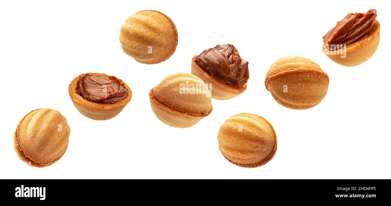 Nuts cookies isolated on white background Stock Photo - Alamy