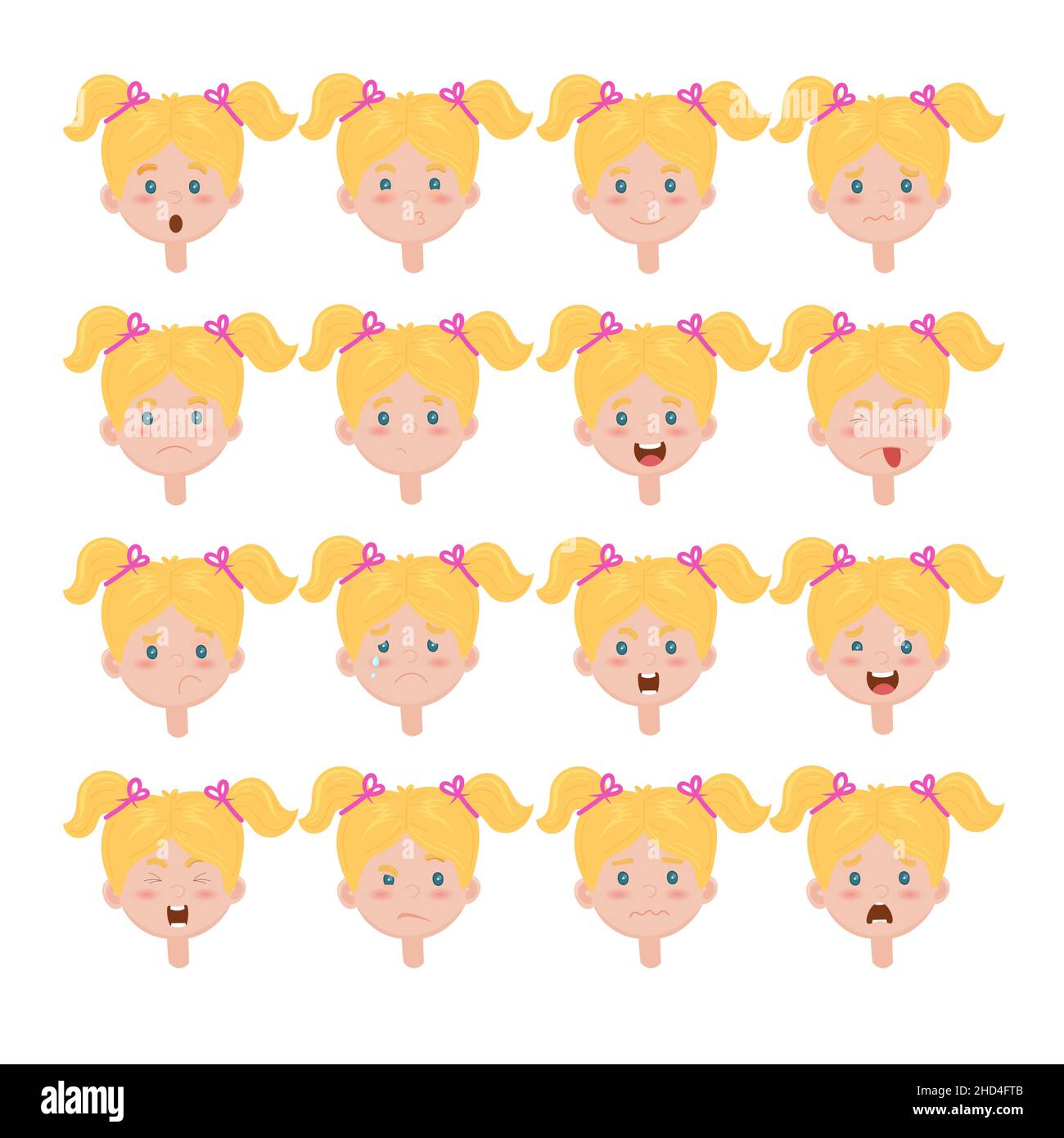 Cartoon girl emotions and expression hi-res stock photography and ...