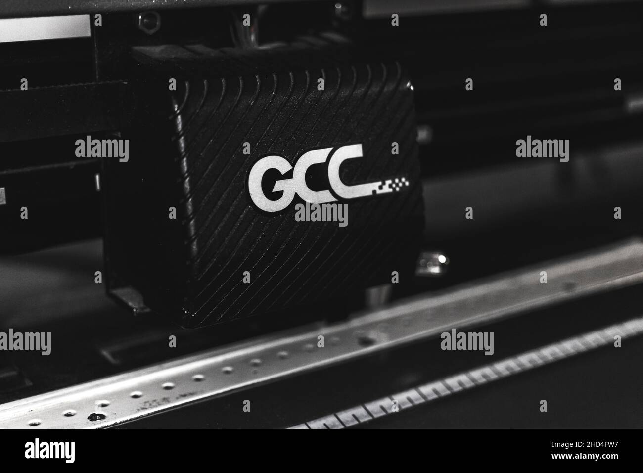 Kharkov, Ukraine - December 24, 2021: GCC Jaguar PPF vinyl cutter ...