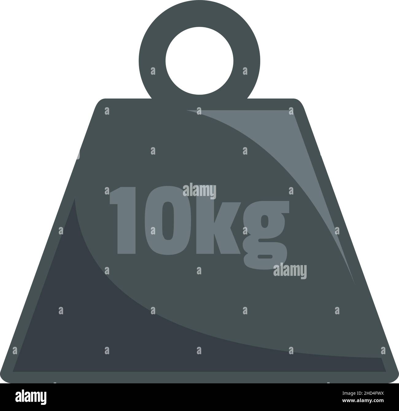 10 kg force weight icon. Flat illustration of 10 kg force weight vector ...