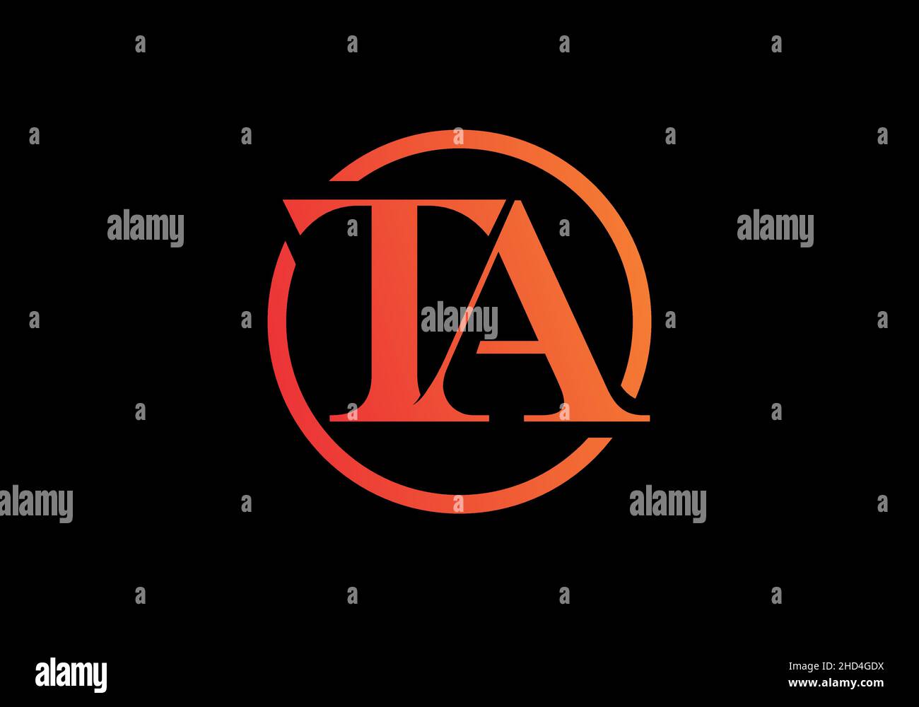 Red orange color of TA initial letter design Stock Vector Image & Art ...