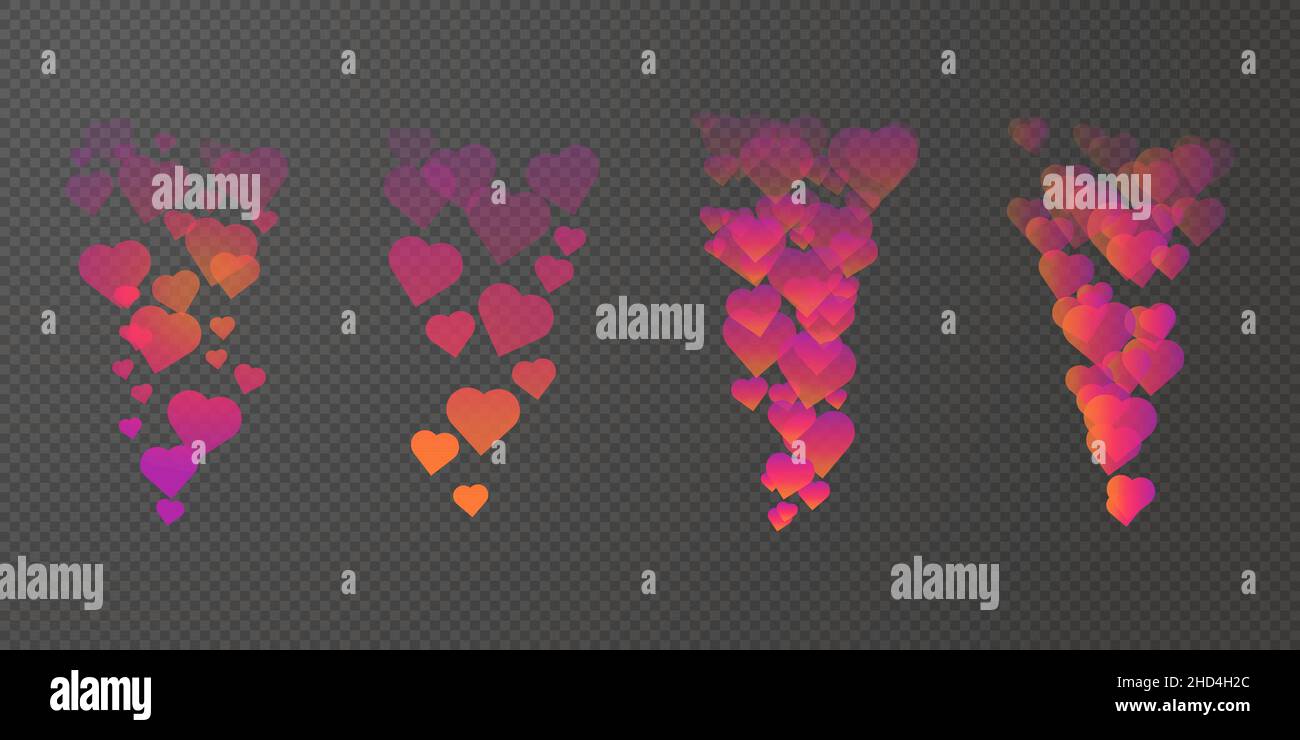 Live like stream social media reactions. Set of gradient vector flying ...