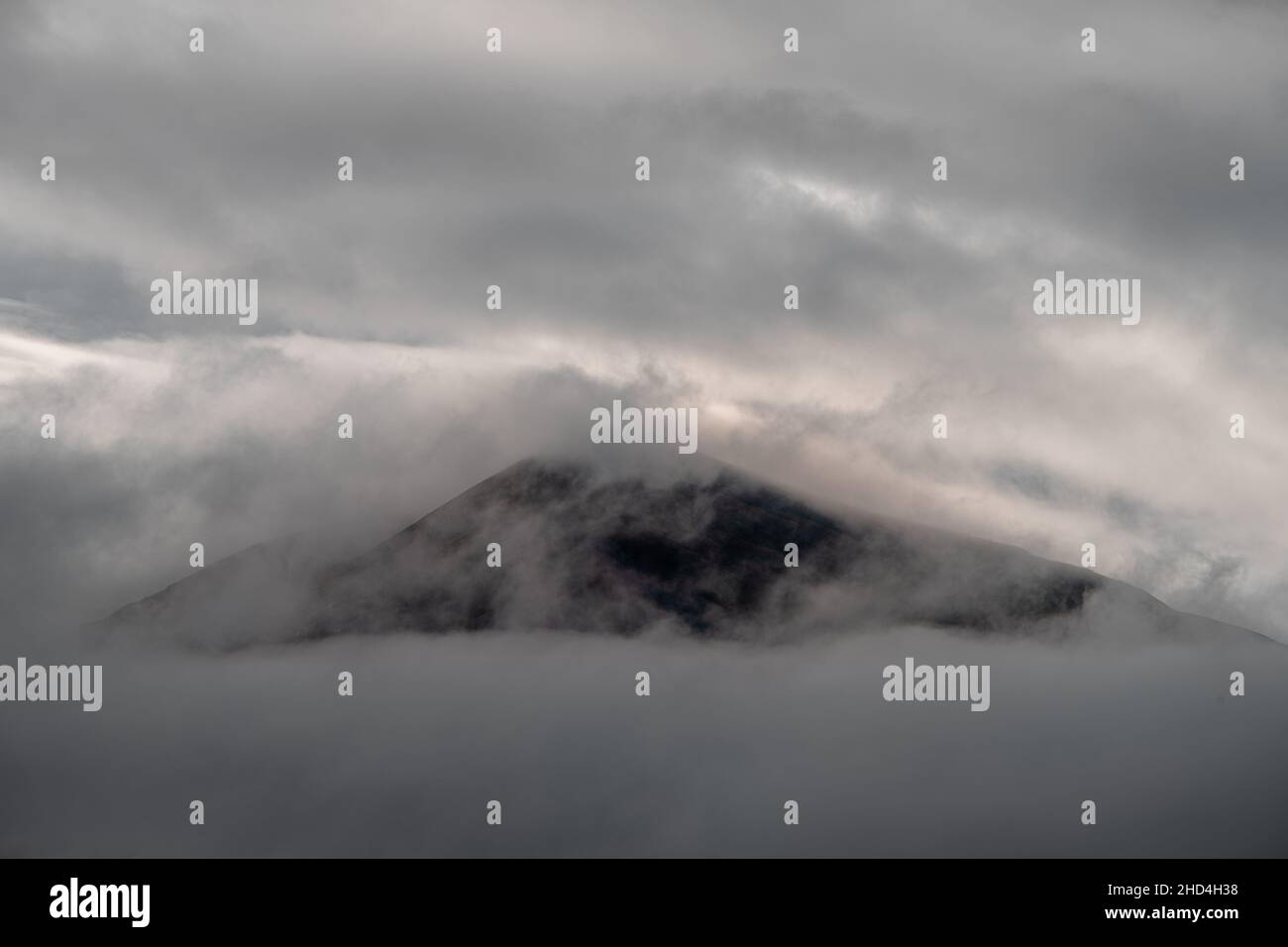 Stunning clouds around the peak of Ben Nevis mountain in Scotland, UK ...