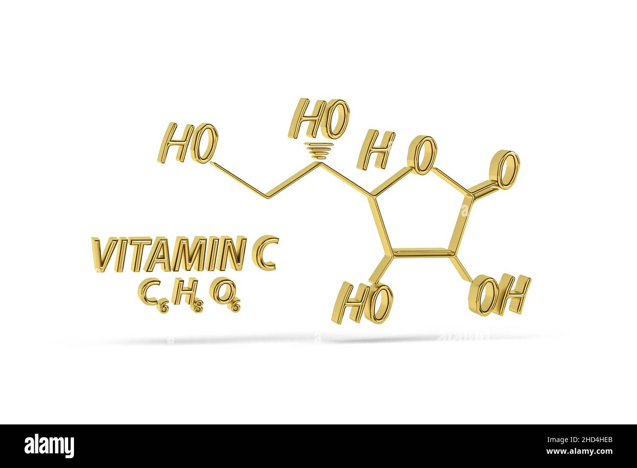 Golden 3d chemical formula icon isolated on white background - 3d ...