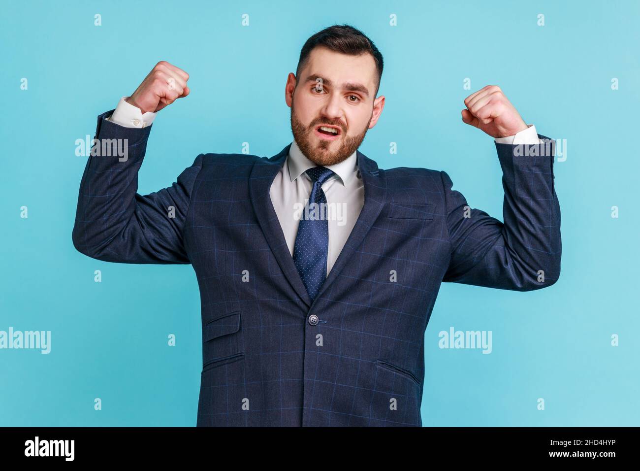 I'm strong. Portrait of self-confident motivated businessman in ...