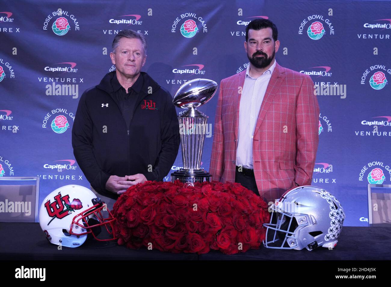 Utah Utes coach Kyle Whittingham (left) and Ohio State Buckeyes coach ...