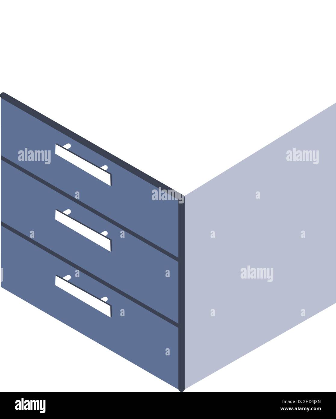 Office drawer isometric icon for safe paper document. Vector box office ...