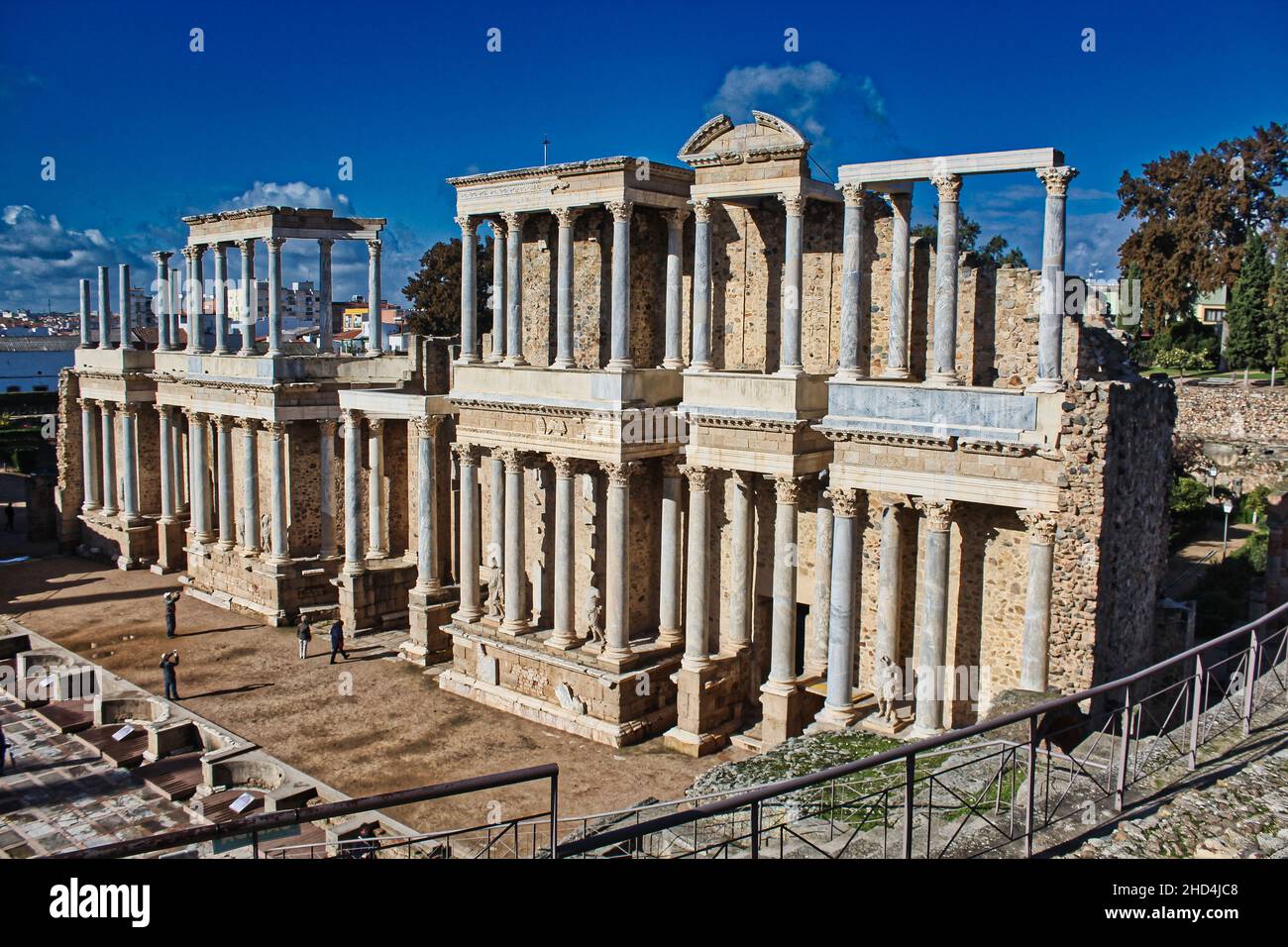 Merida roman theater with blue sky Stock Photo - Alamy