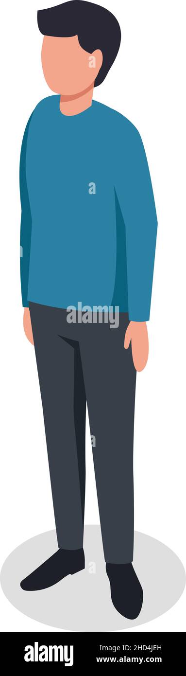 Cartoon Man Standing Sideways