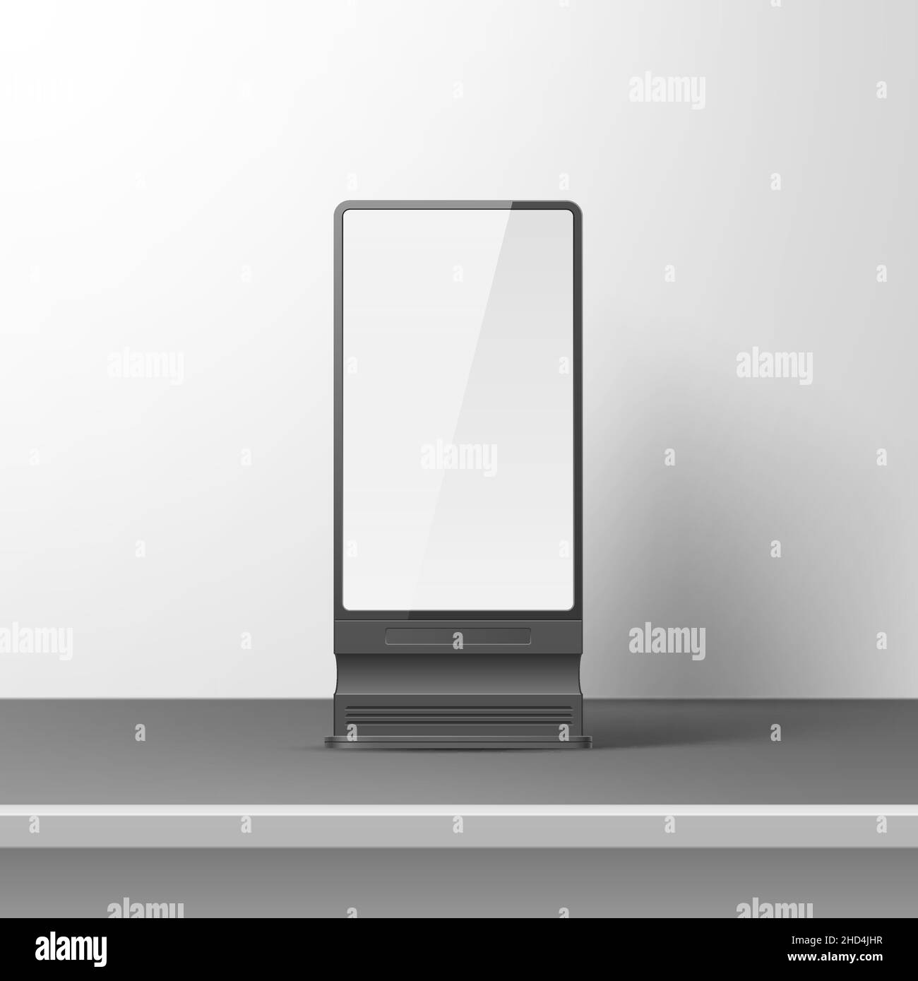 Realistic blank billboard. Empty 3D lightbox mockup. Advertising stand ...