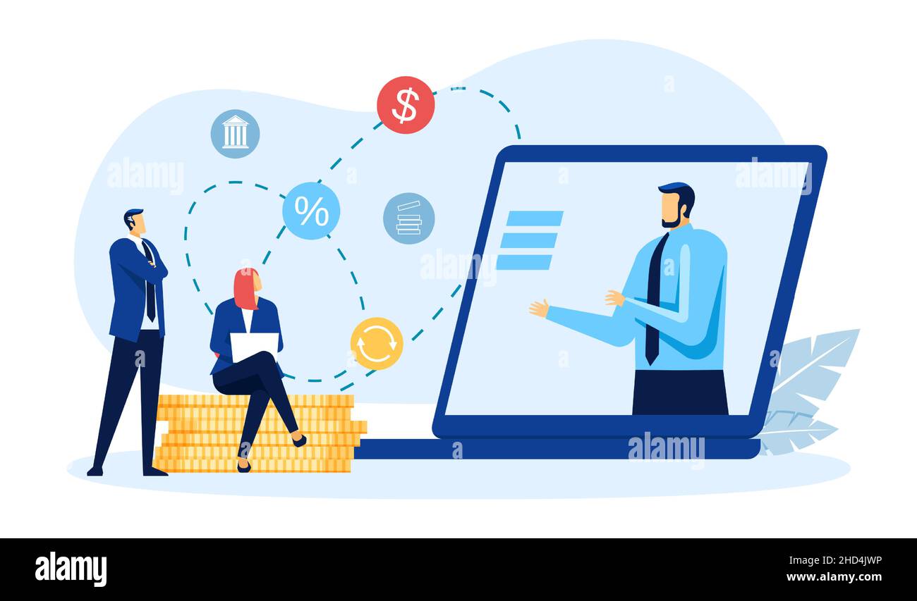 Online service bank account, web banking application. Vector online web ...