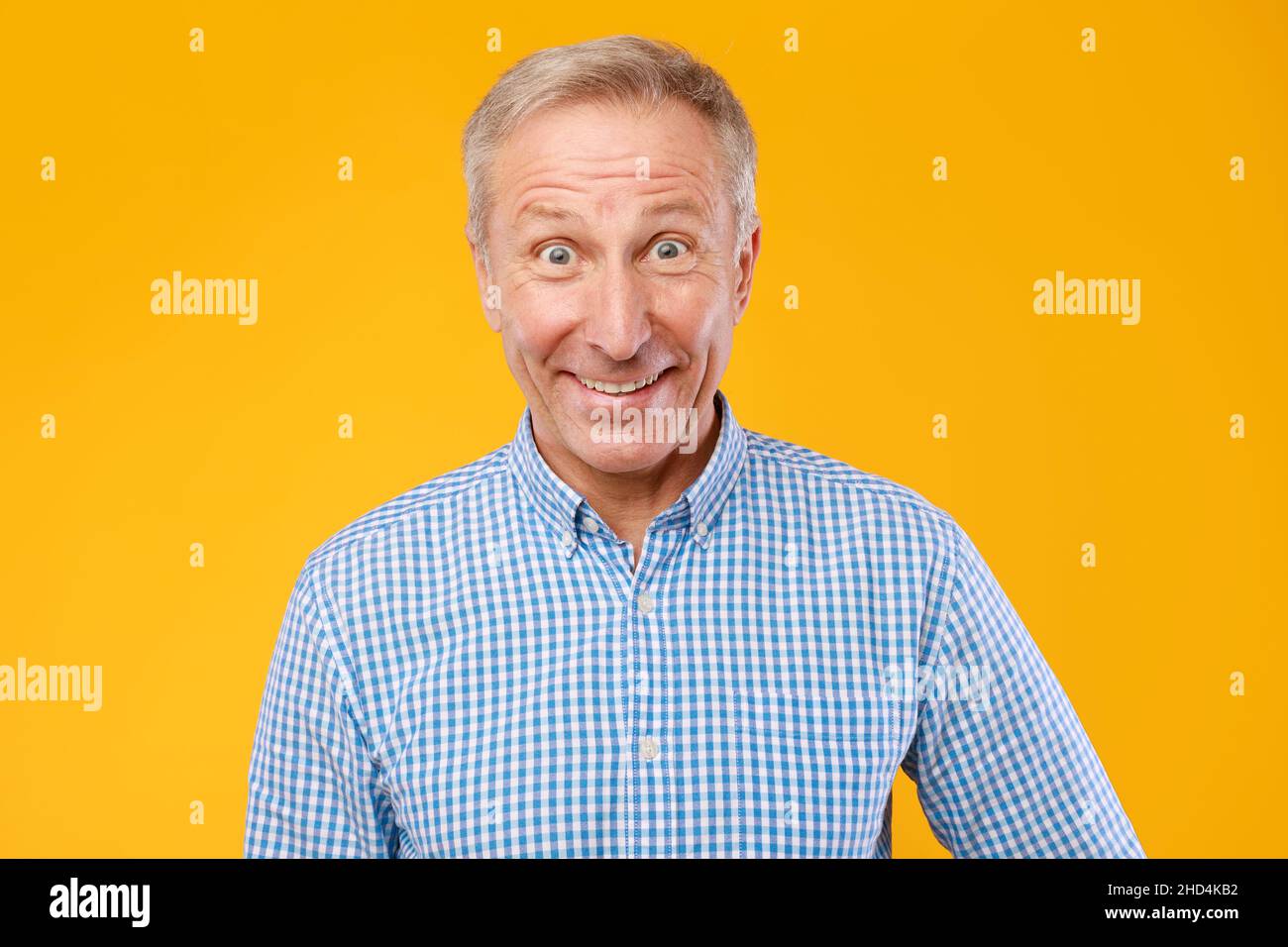 Happy adult person plain background hi-res stock photography and images ...