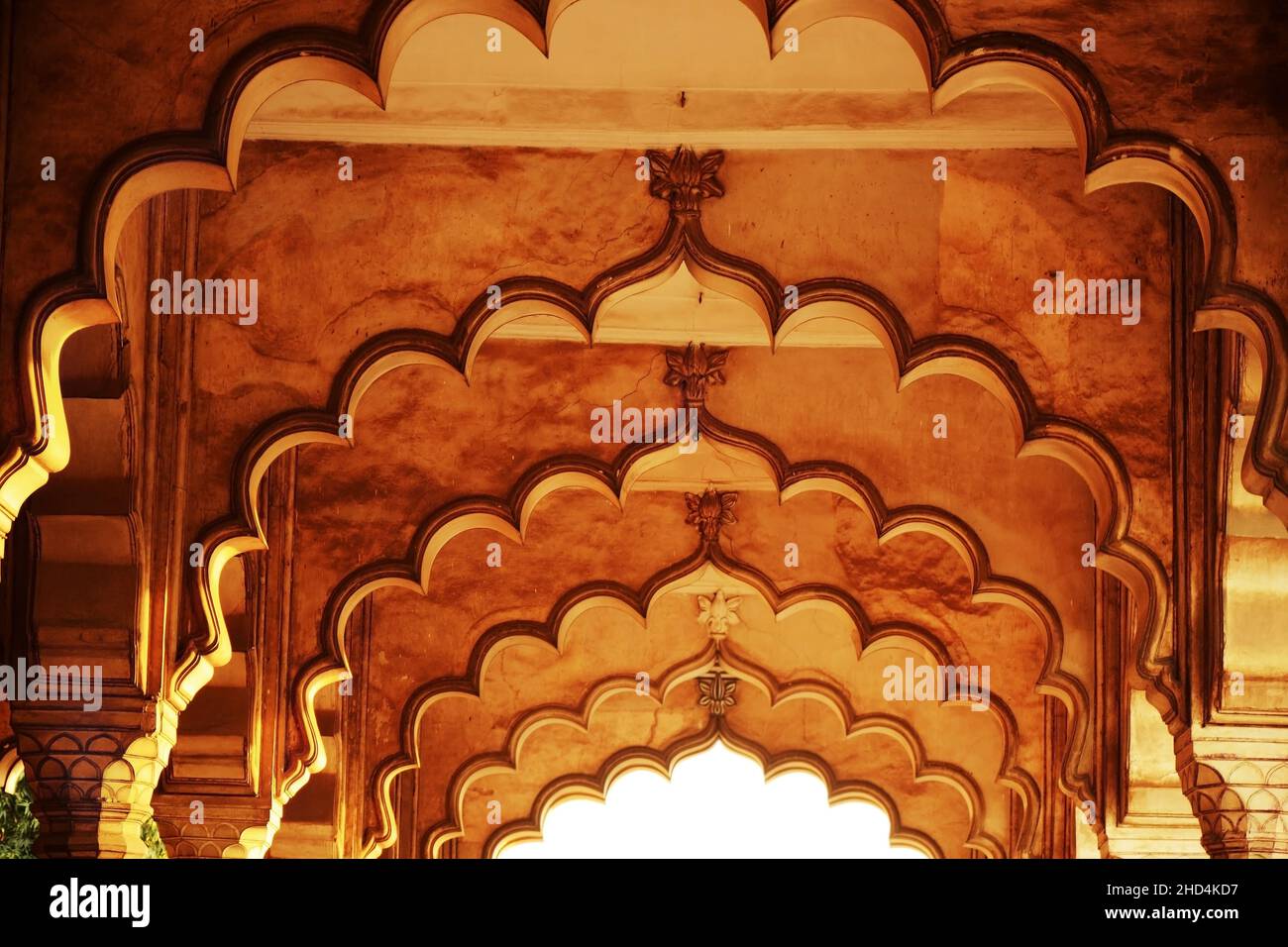 Scenic view of architectural elements of the Agra Fort in Agra, India ...