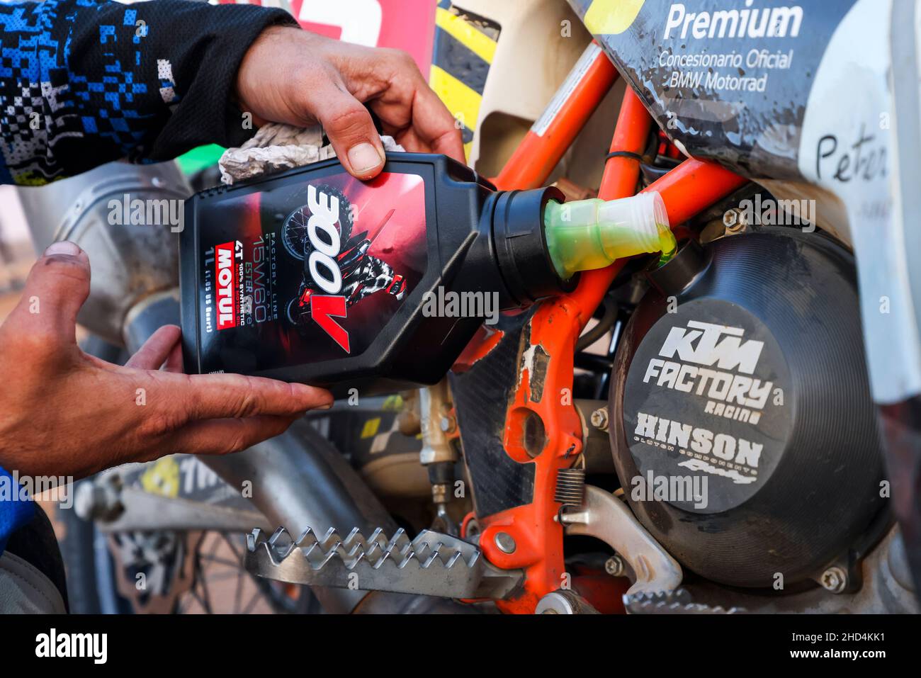 Motul 300V during the Stage 1B of the Dakar Rally 2022 around Hail, on ...