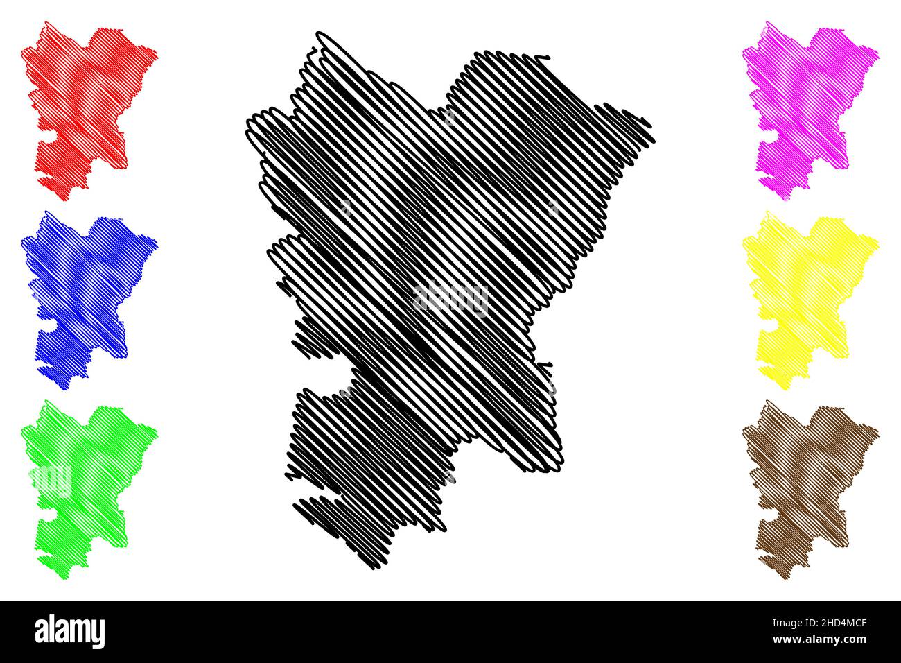 Shravasti district (Uttar Pradesh State, Republic of India) map vector ...