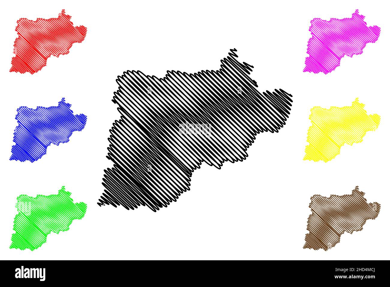 Siddipet district (Telangana State, Republic of India) map vector ...