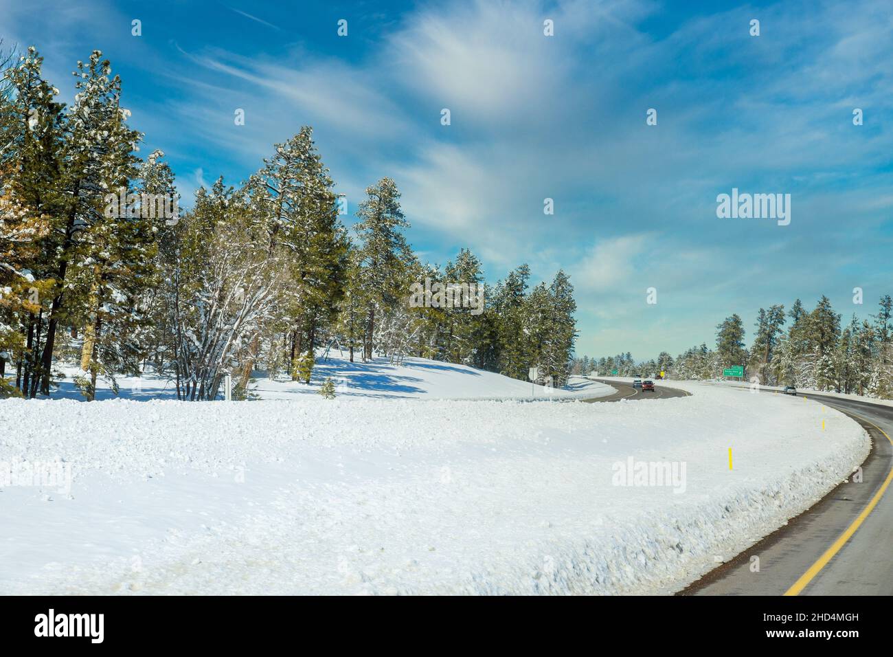 Arizona winter season mountains of highway snow road Stock Photo - Alamy