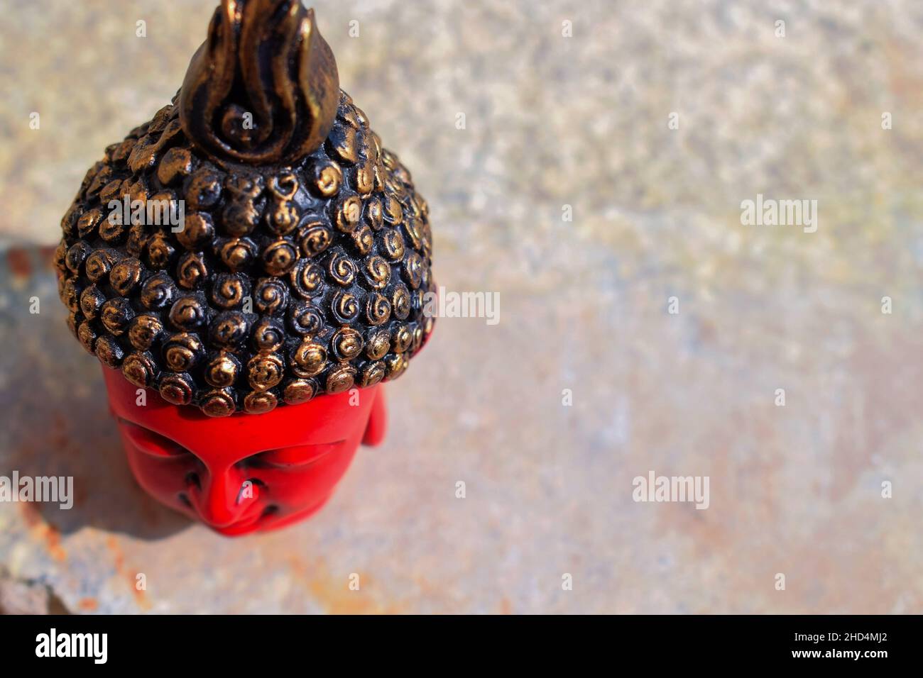 Stock photo of beautiful red color face sculpture or statue of lord ...