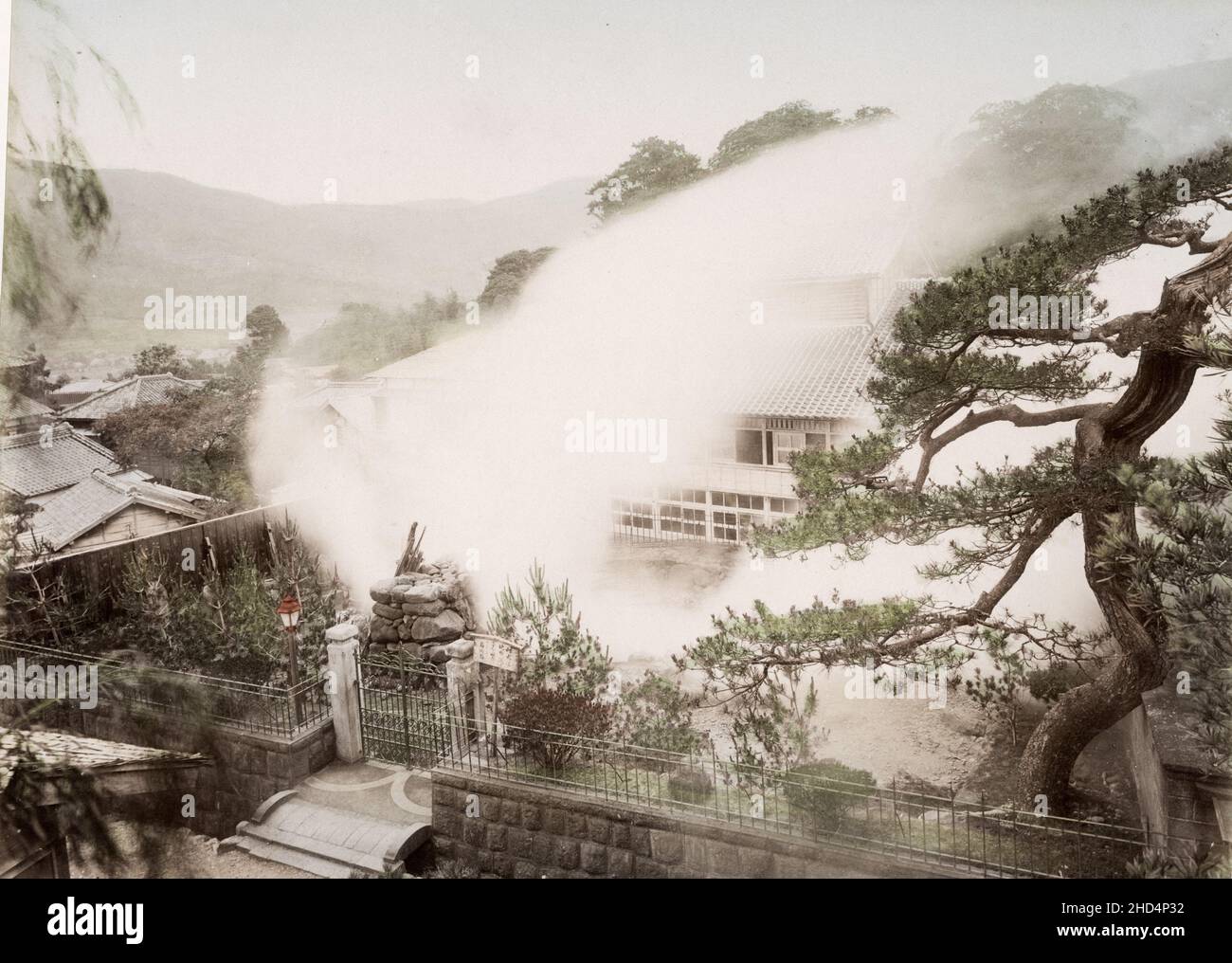 Vintage 19th century photograph: Hot springs at Atami, Japan Stock ...