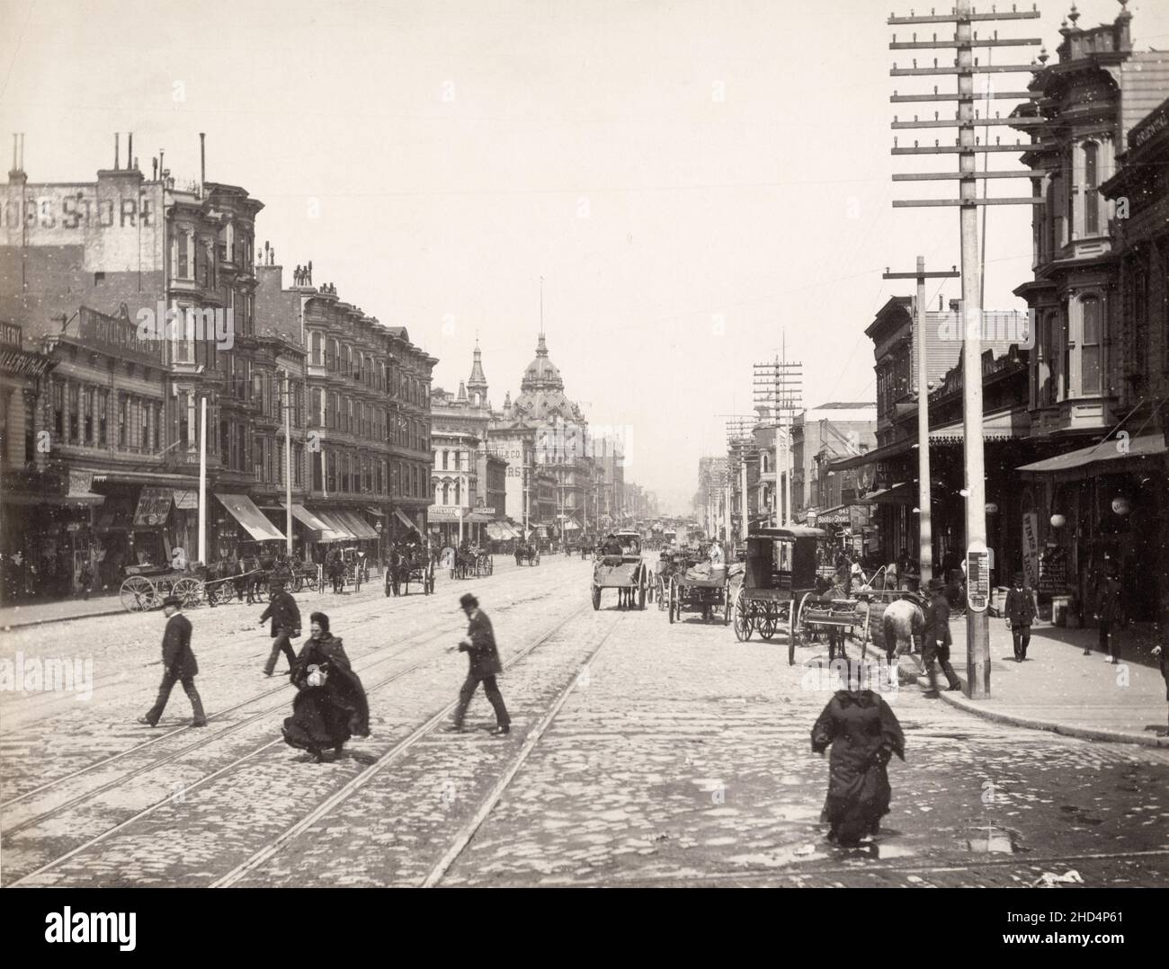 Vintage late 19th century photograph: Market Street, San Francisco ...