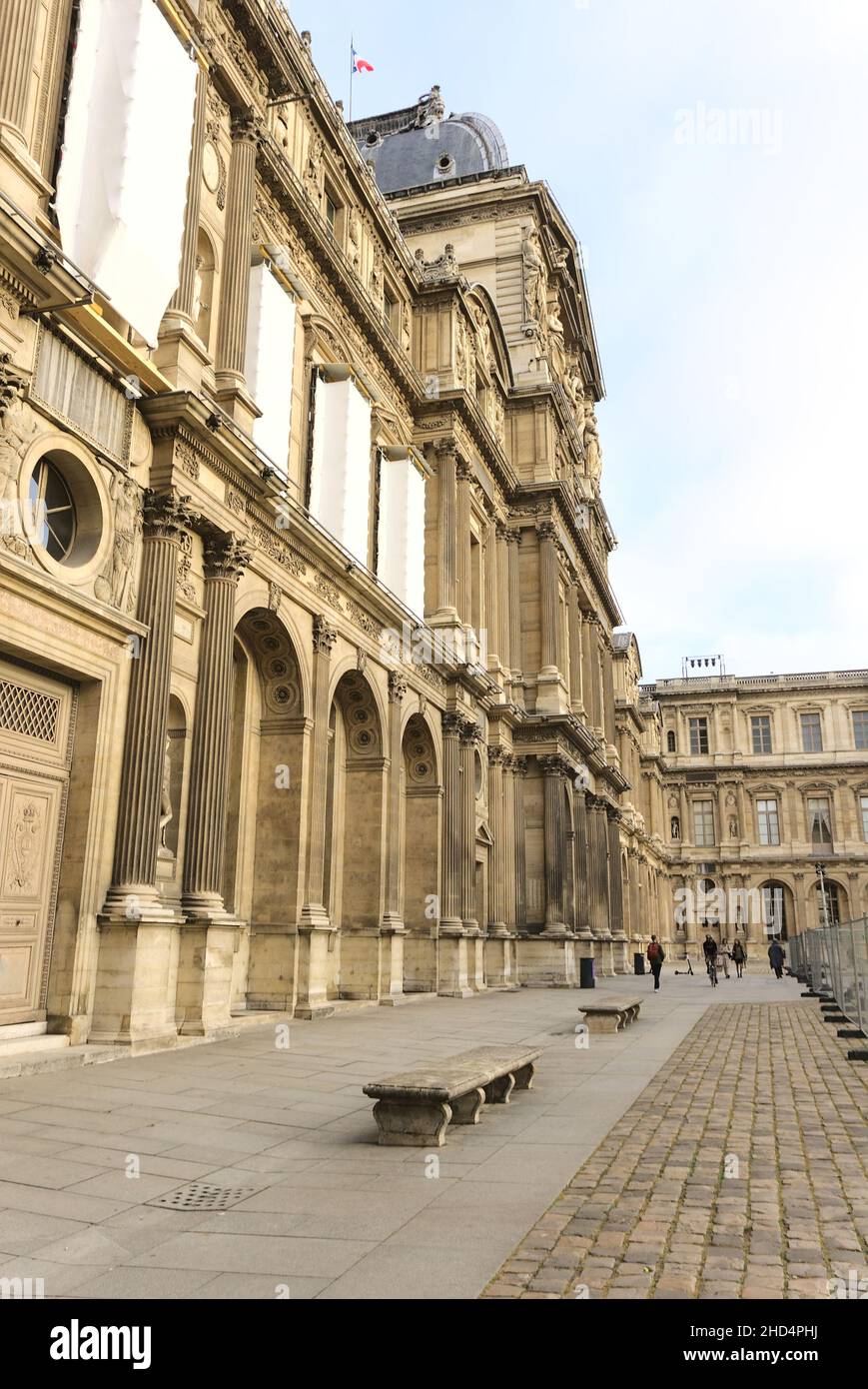 Vertical shot of the outside of the Louvre Museum at Paris in France ...