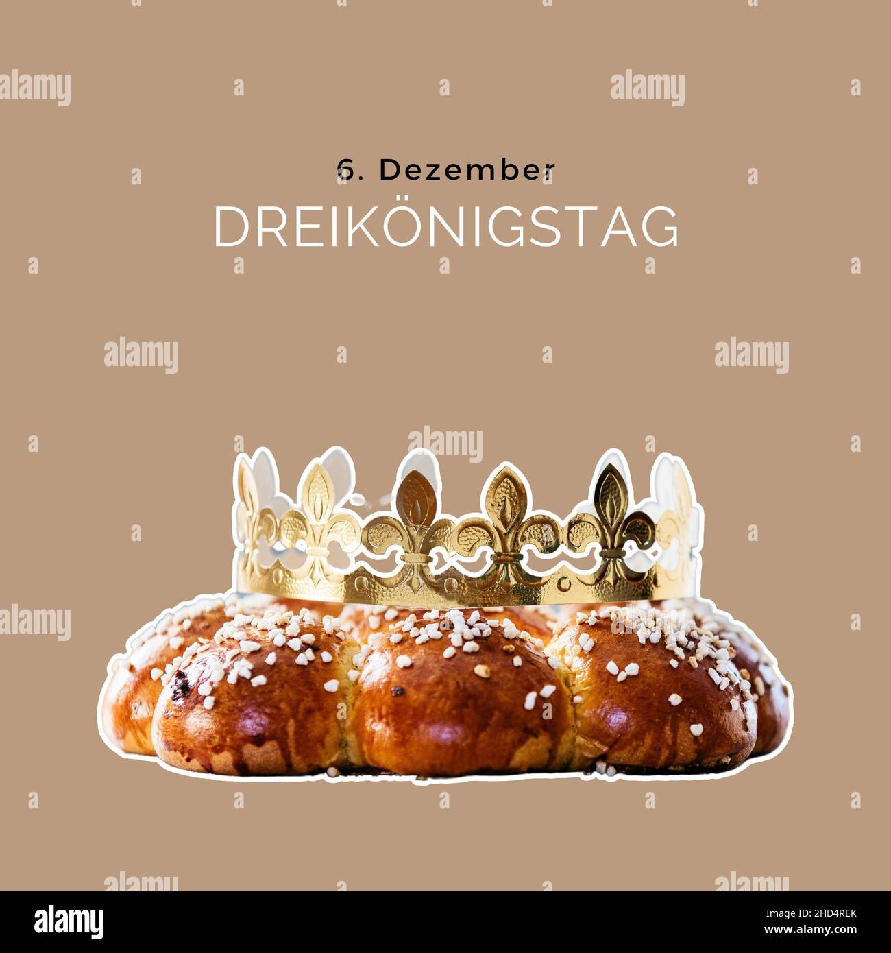 Three King Cake baked on January 6th to celebrate the Three Kings Day ...