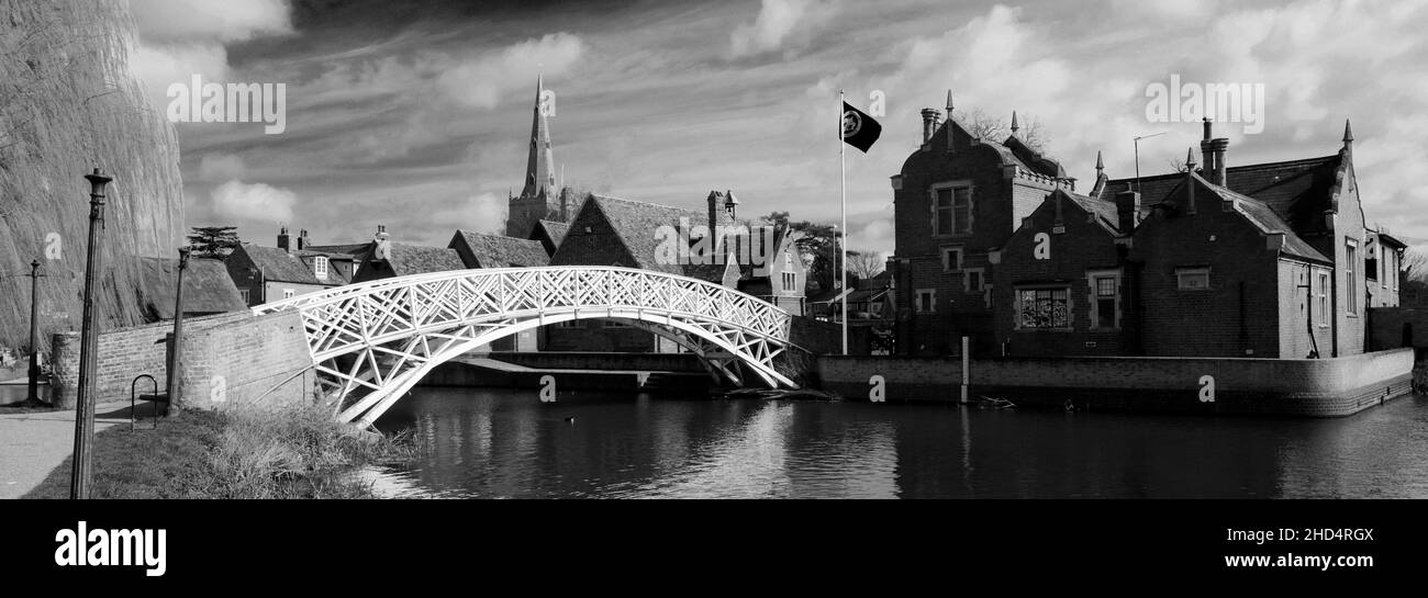 The Chinese footbridge over the river Great Ouse, Godmanchester town ...