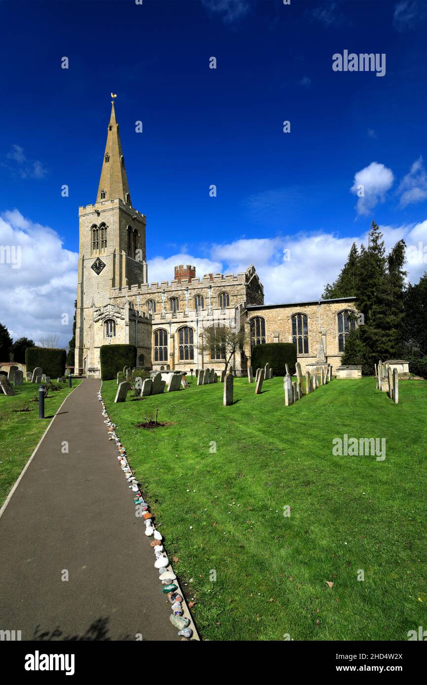 St Marys church and Buckden Towers, Buckden village, Cambridgeshire ...