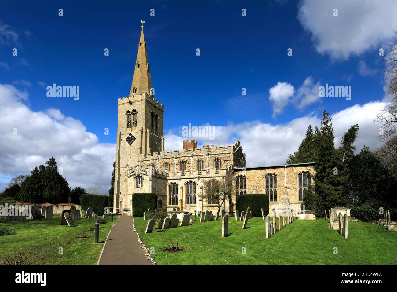 St Marys church and Buckden Towers, Buckden village, Cambridgeshire ...