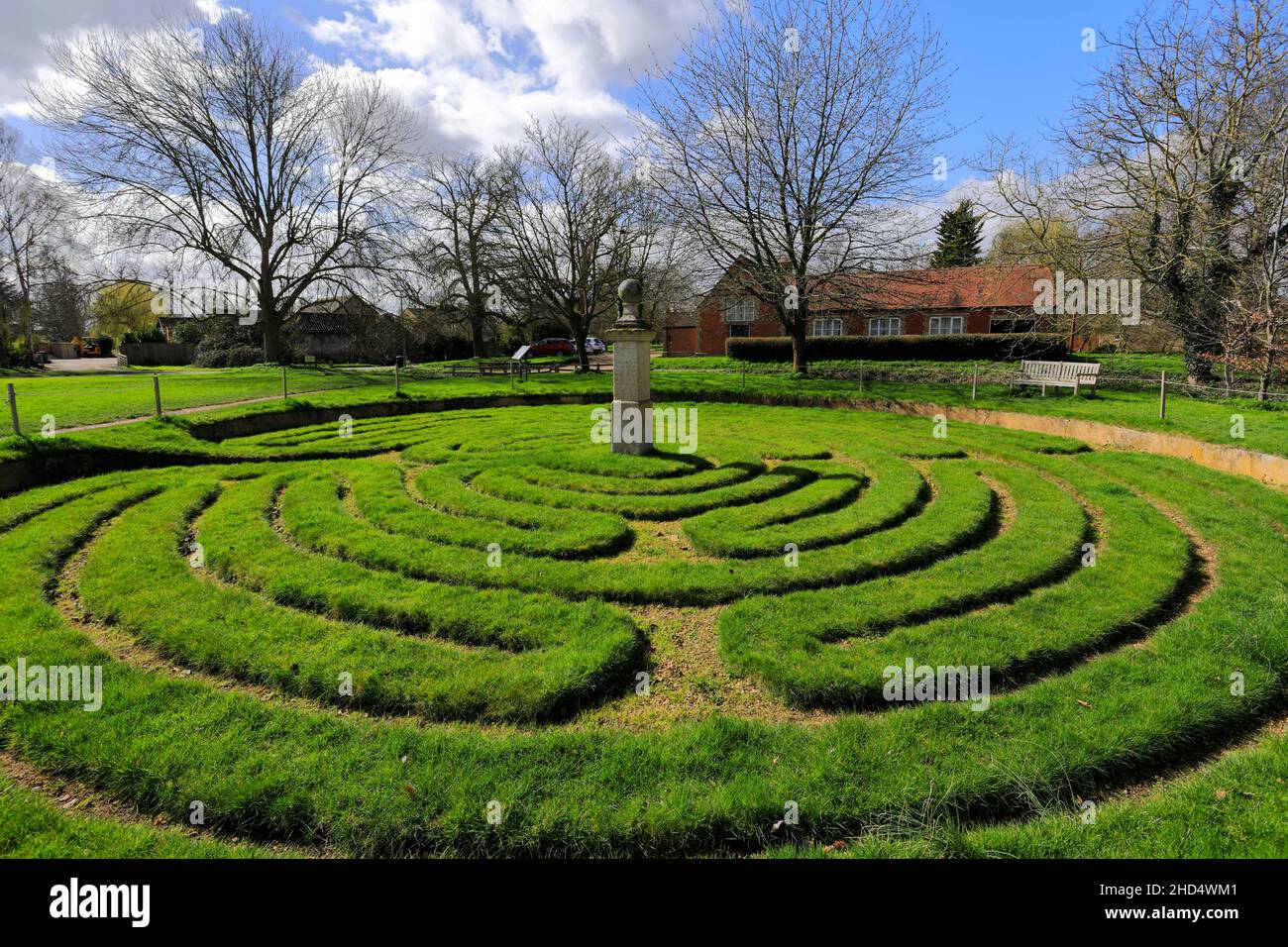 The Turf Maze at Hilton village, Cambridgeshire; England, UK Stock ...