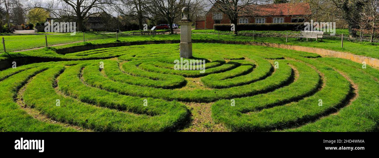 The Turf Maze at Hilton village, Cambridgeshire; England, UK Stock ...