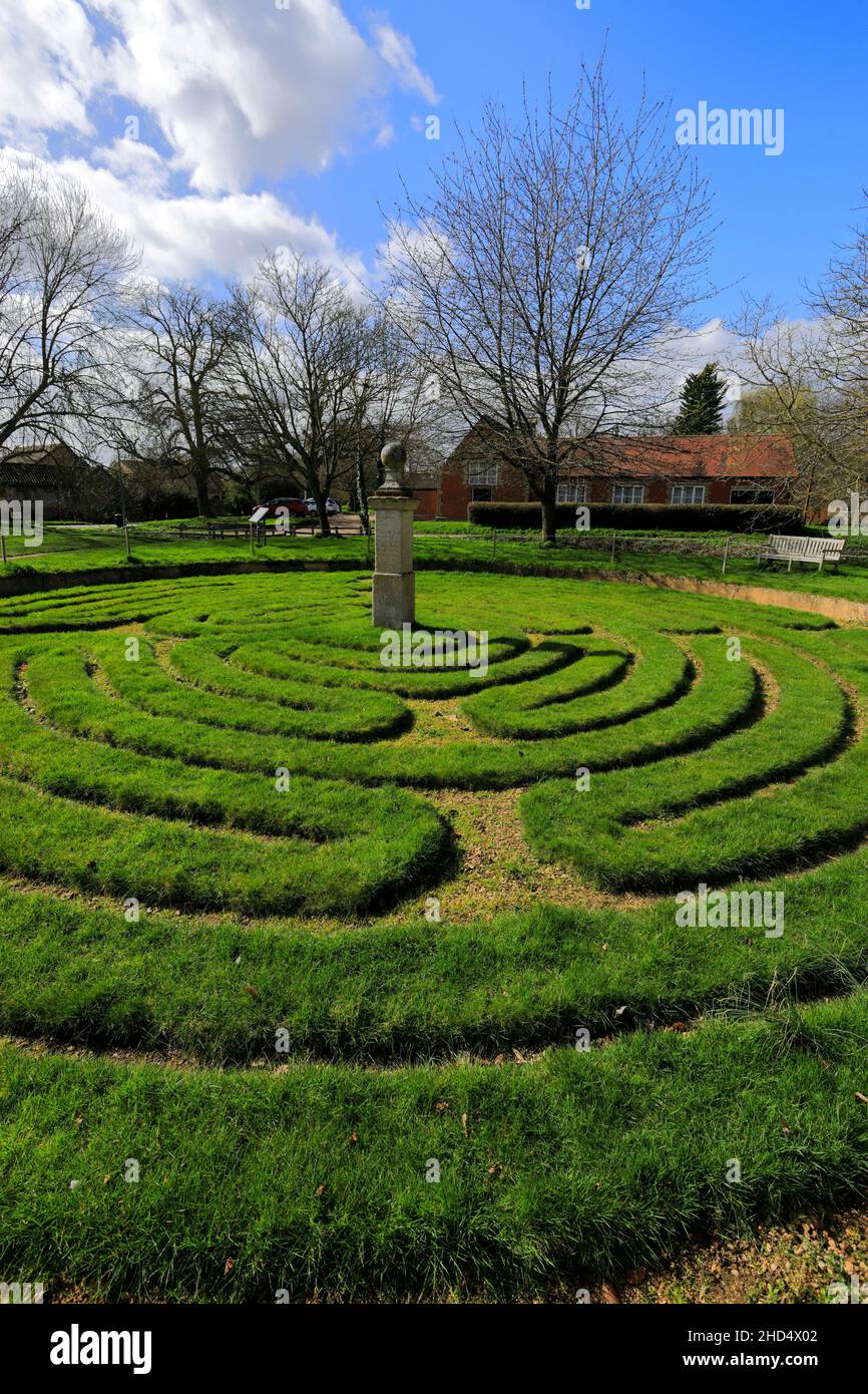 The Turf Maze at Hilton village, Cambridgeshire; England, UK Stock ...