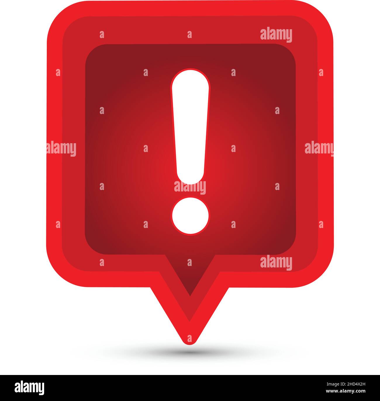 Exclamation mark in red square, conceptual vector Stock Vector Image ...