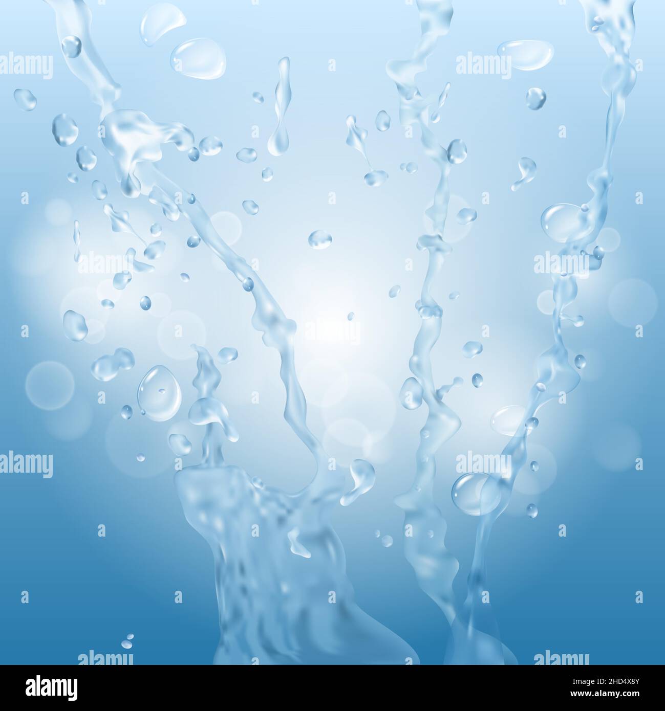 Clean Water Splashing On Blue Surface Background Stock Vector Image ...