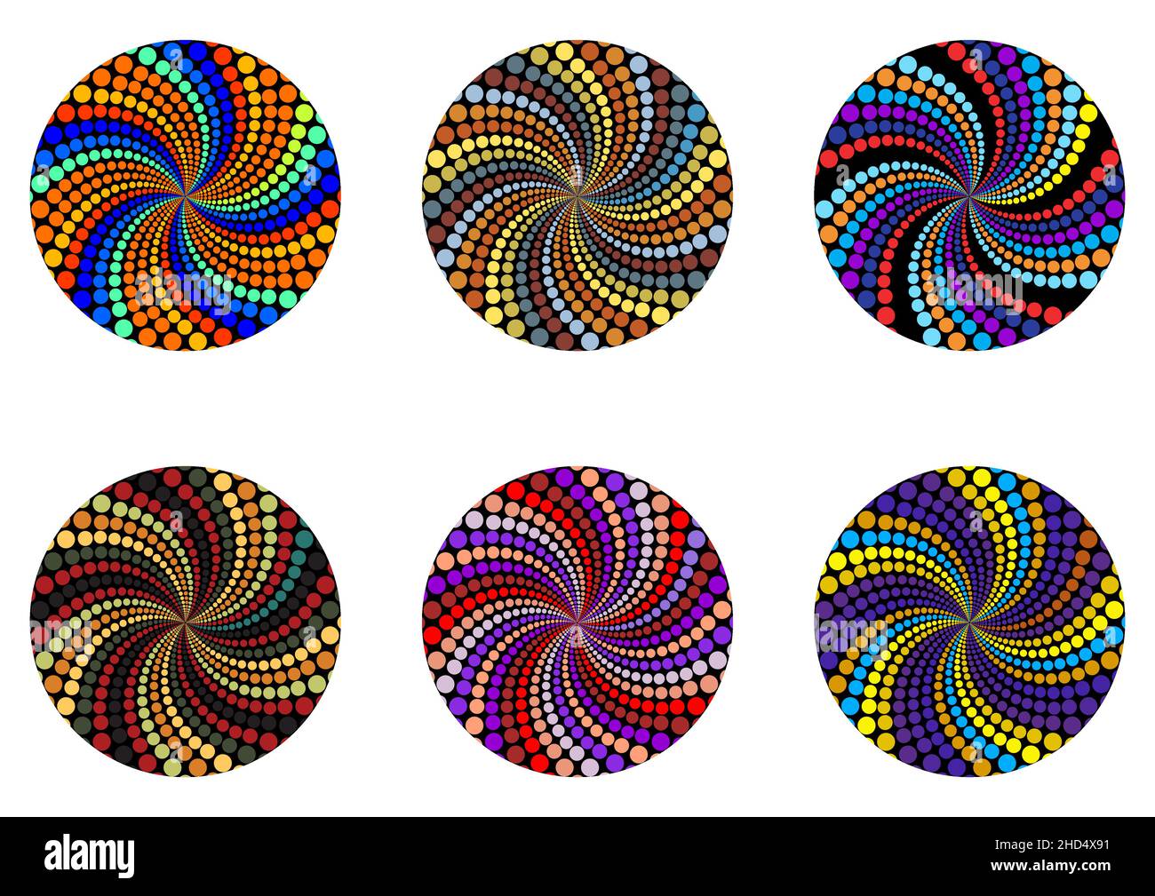 Colorful Dotted Rainbow Spiral Circles Stock Vector Image & Art - Alamy