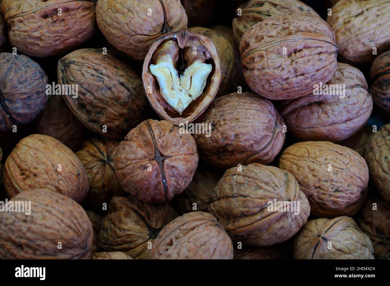 Crate of dried walnuts in the shell Stock Photo - Alamy