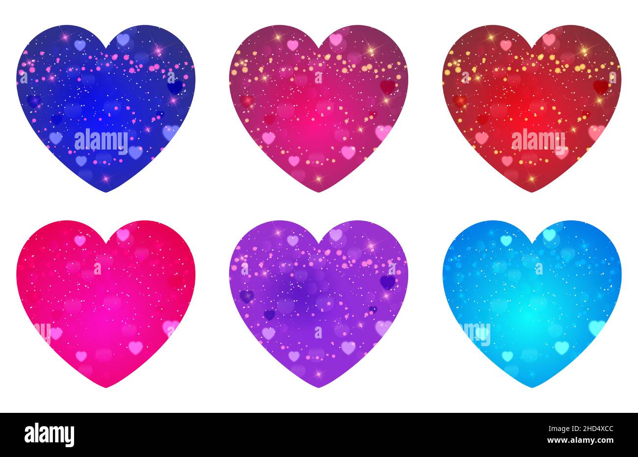 Valentine Dazzling Sparkling Colorful Hearts Stock Vector Image & Art ...