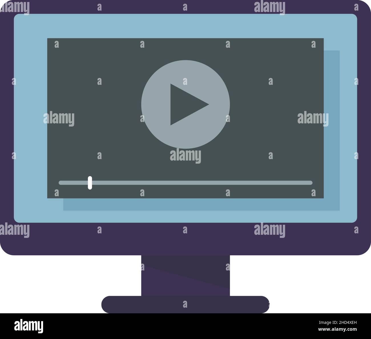 Monitor screen recording icon. Flat illustration of monitor screen ...