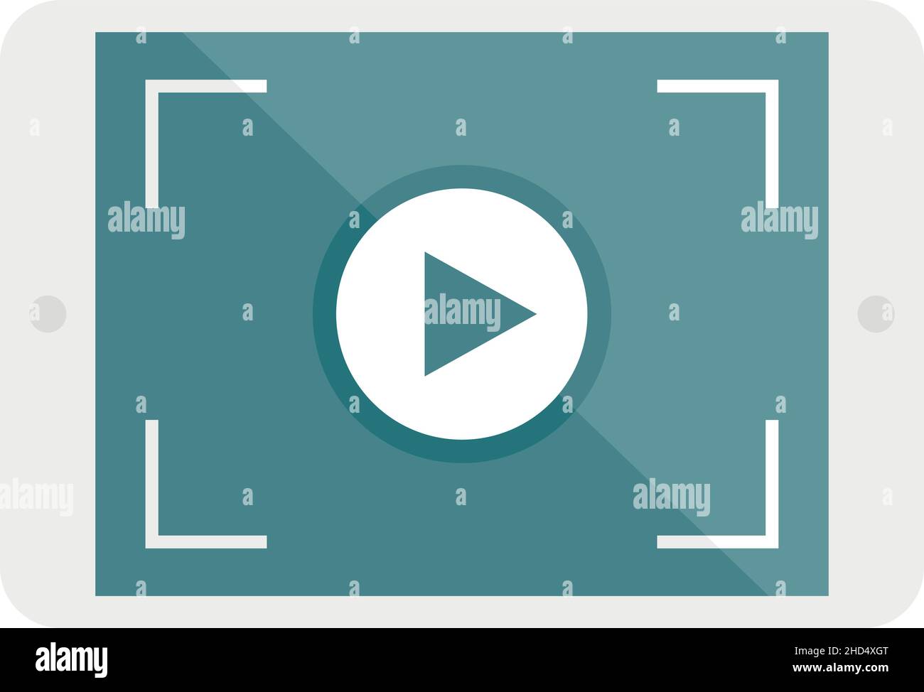 Tablet video recording icon. Flat illustration of tablet video ...