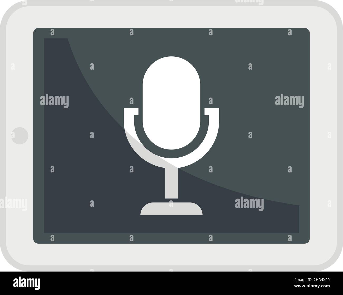 Tablet flash screen recording icon. Flat illustration of tablet flash ...